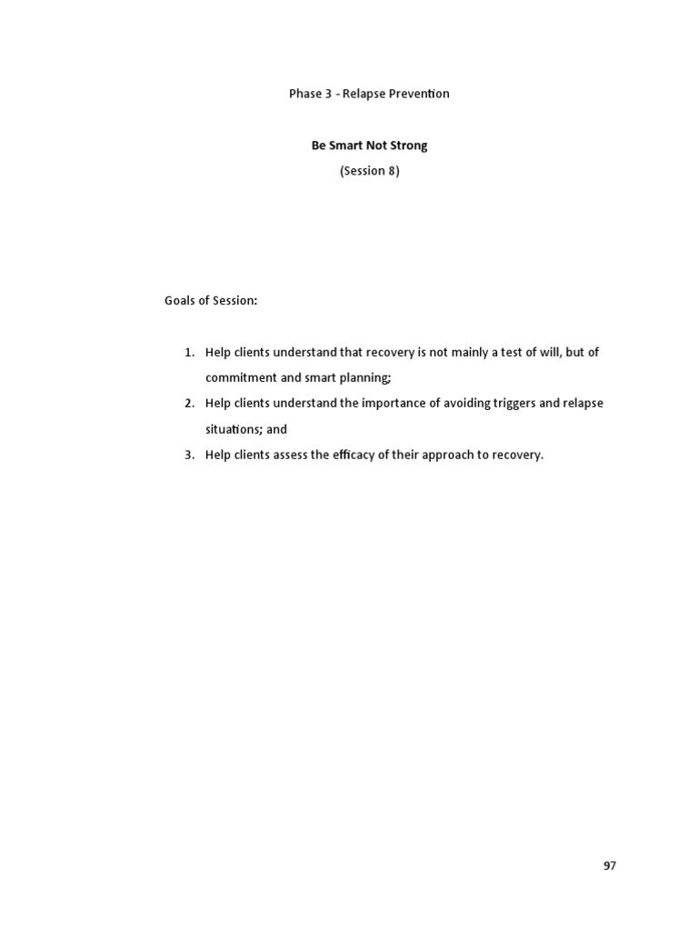 Session 8 - Be Smart Not Strong | PDF | Relapse | Substance Abuse