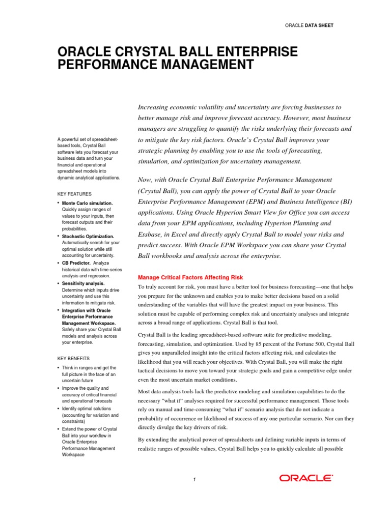 Crystal Ball EPM | PDF