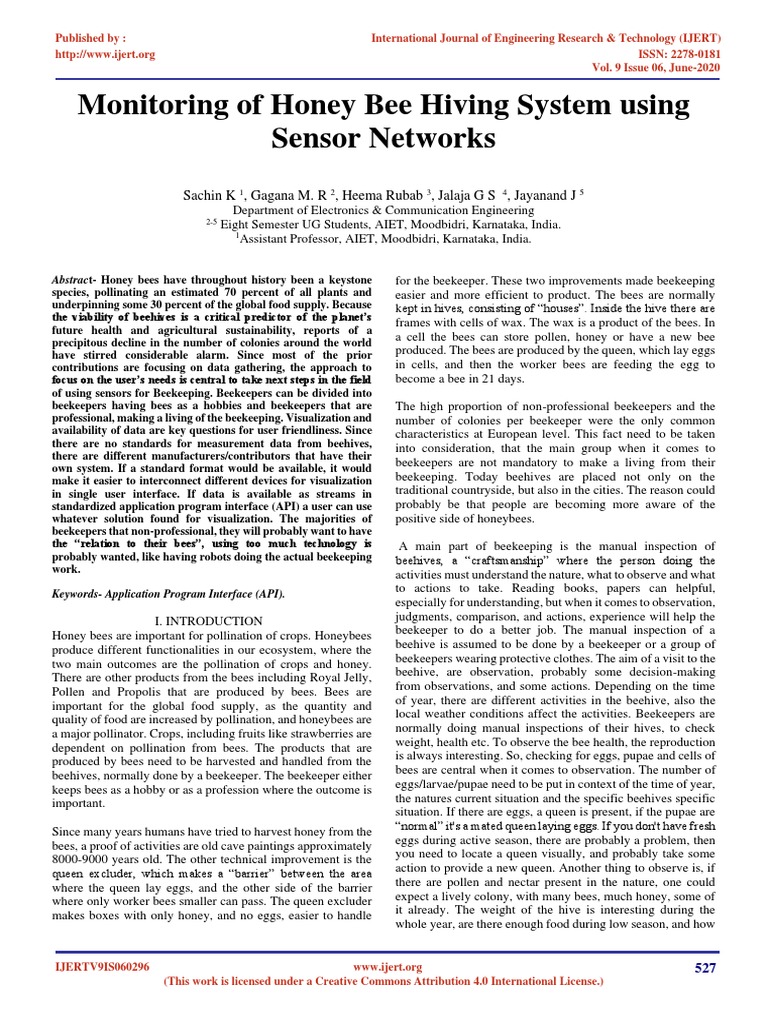 Monitoring of Honey Bee Hiving System Using Sensor | PDF | Beekeeping ...