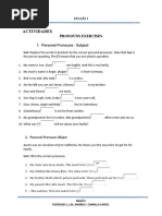 Pronouns and Possessive Adjectives | PDF