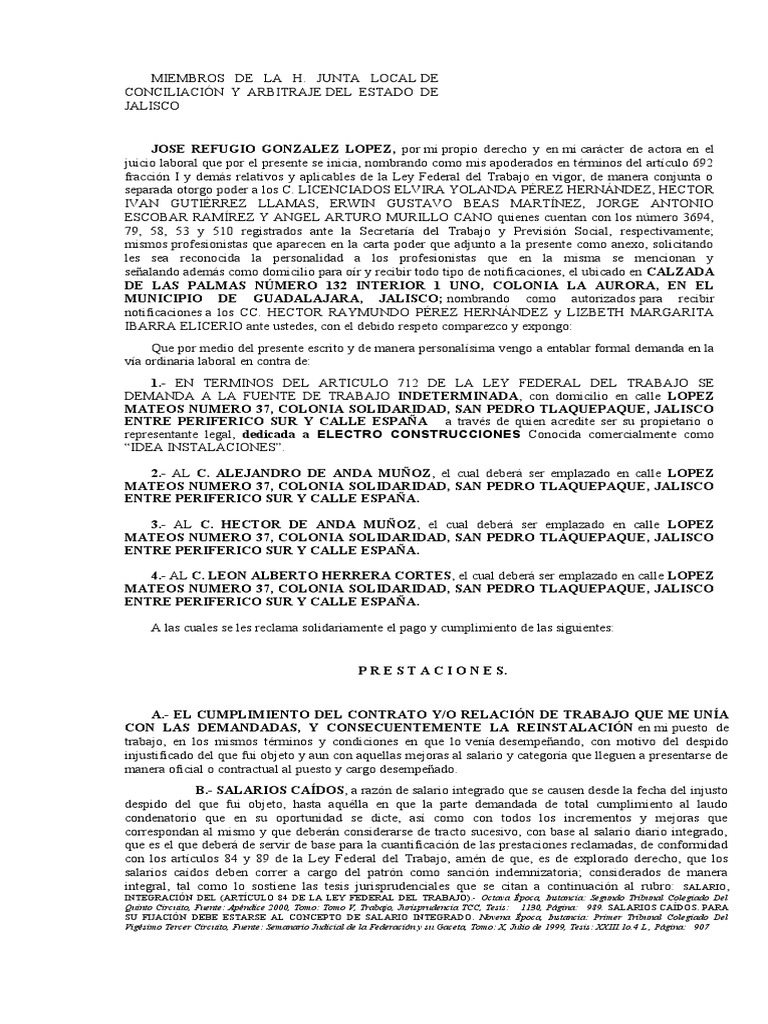 19 ABR JOSE REFUGIO GONZALEZ LOPEZ Normal | PDF | Salario | Caso de ley