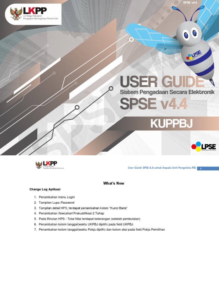 Panduan SPSE 4.4 untuk KUPPBJ | PDF | Komputer | Teknologi & Rekayasa