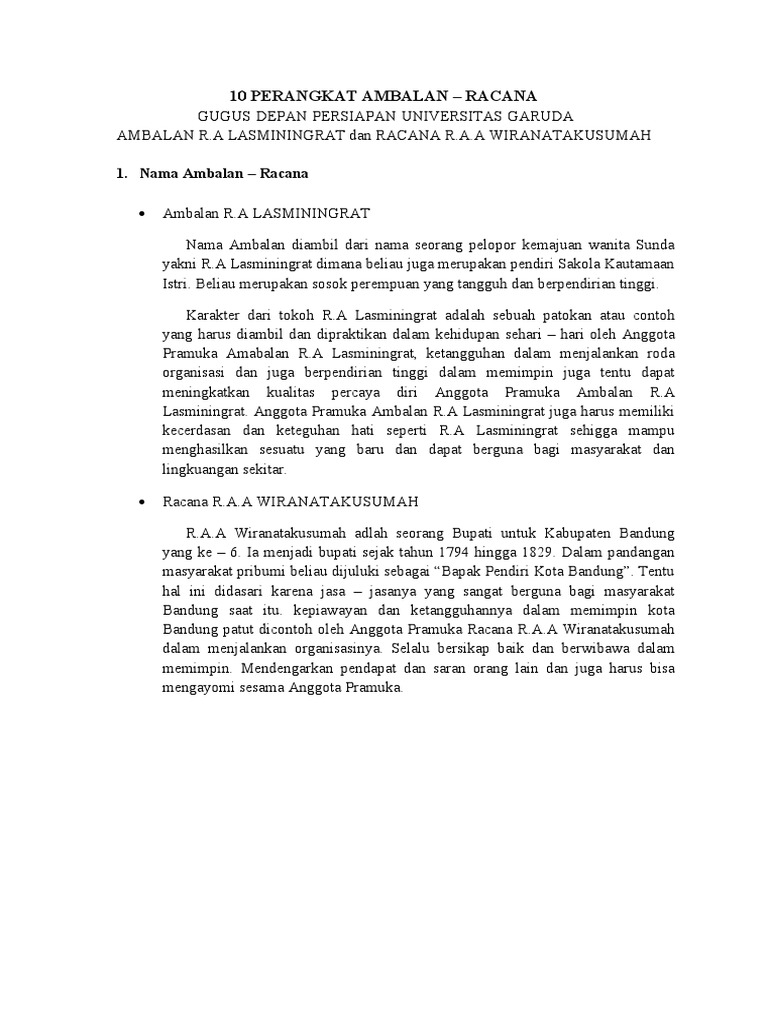 10 Perangkat Ambalan - Racana-Dikonversi | PDF