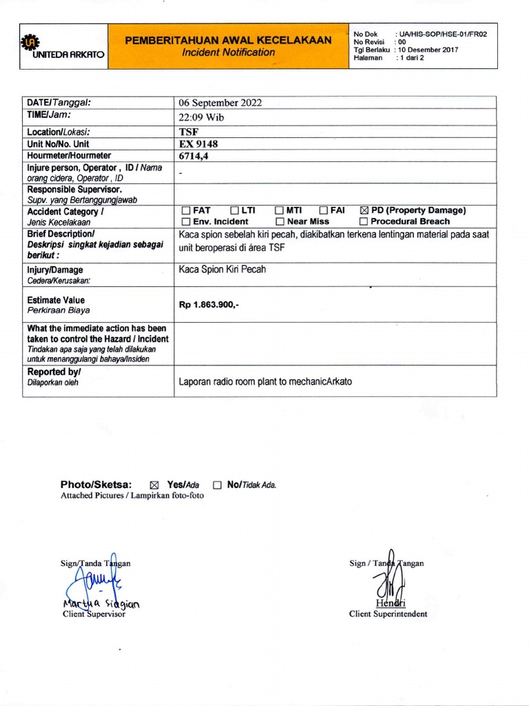 Incident Notif EX 9148 | PDF