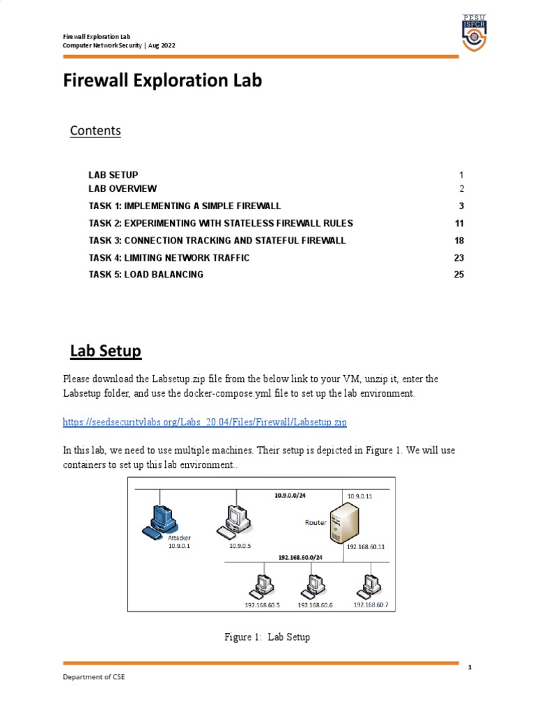 Student's Manual - Lab 7 (Firewall Exploration) | PDF | Firewall ...