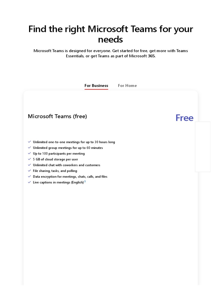 Compare Microsoft Teams Pricing and Plans - Microsoft Teams | PDF ...