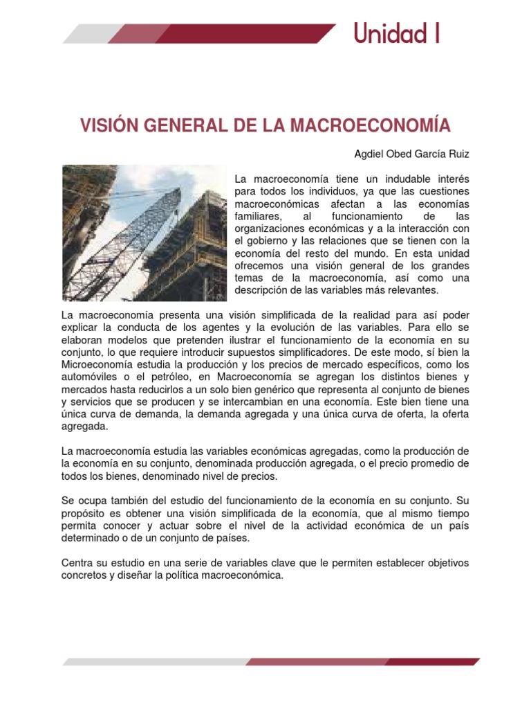 Act1 Vision General de La Macroeconomia | PDF | Macroeconómica | Inflación