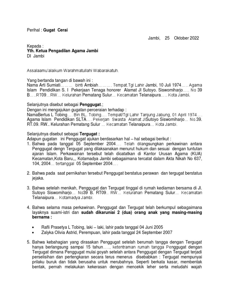 Cerai Gugat | PDF | Hukum