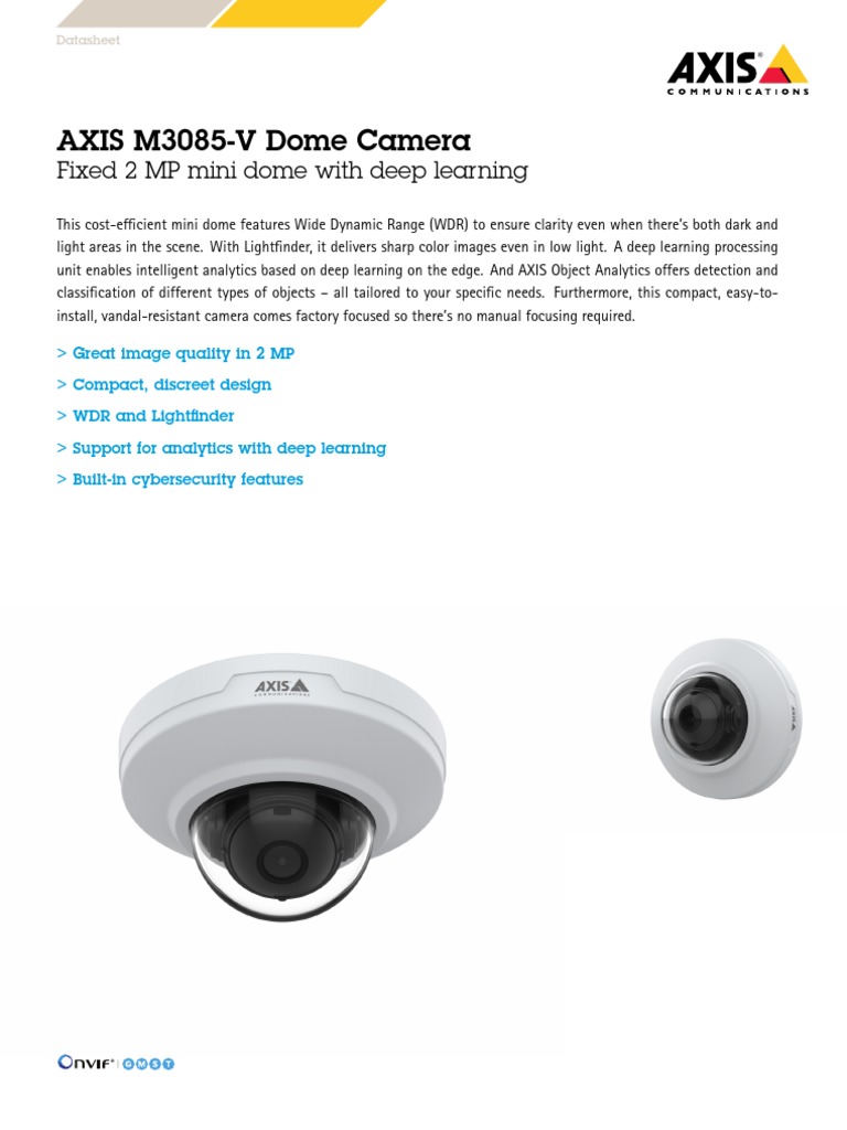 Datasheet Axis m3085 V Dome Camera en US 368582 | PDF | Camera | Video