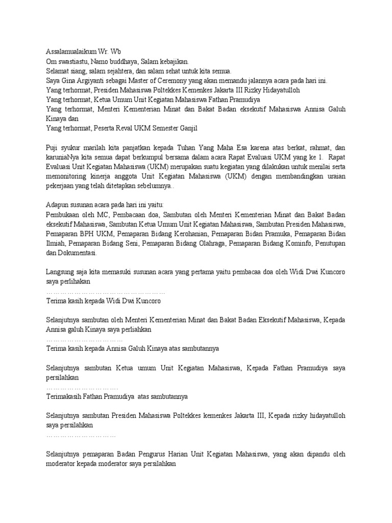 Teks MC Desa Binaan 2022 | PDF