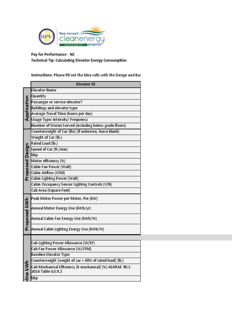 P4P-NC Technical Topic - Elevator Energy Consumption Calculator Example ...