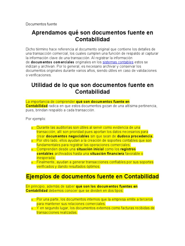 Documentos Fuente | PDF | Contabilidad | Auditoría