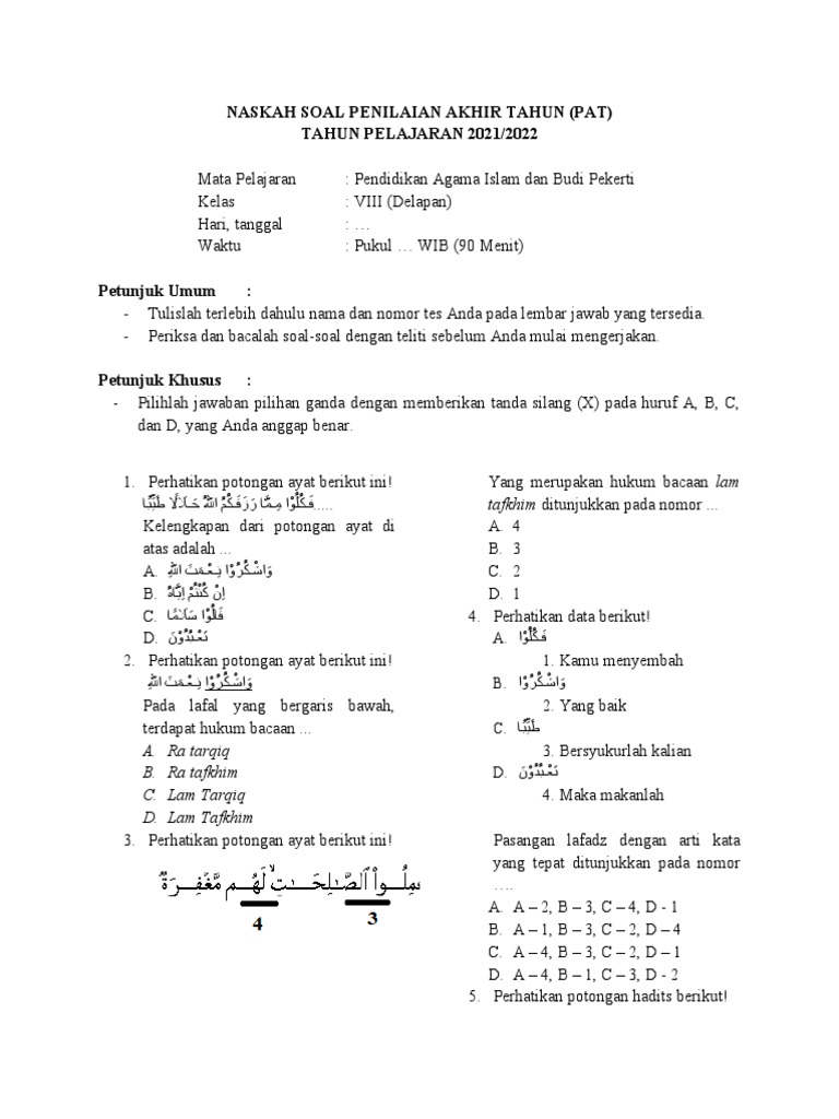 Pas 2022 Kelas 8 | PDF