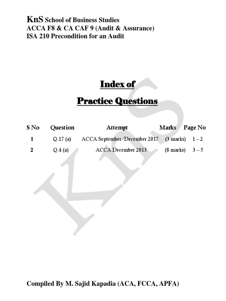ISA 210: Audit Preconditions Explained | PDF | Financial Audit | Audit