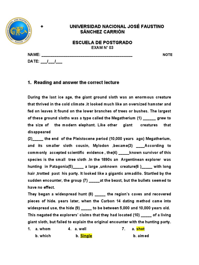 Examen 03 Aula - F Postgrado | PDF