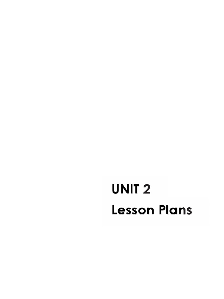 GSv4-U2-LP-Unit02 Lesson Plans | PDF | Lesson Plan | Teachers
