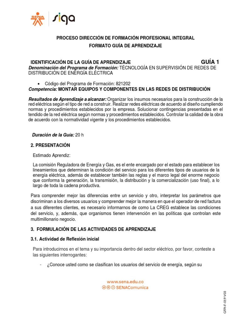 Guía de Aprendizaje 1 CREG - La Regulación de La Energía Eléctrica ...