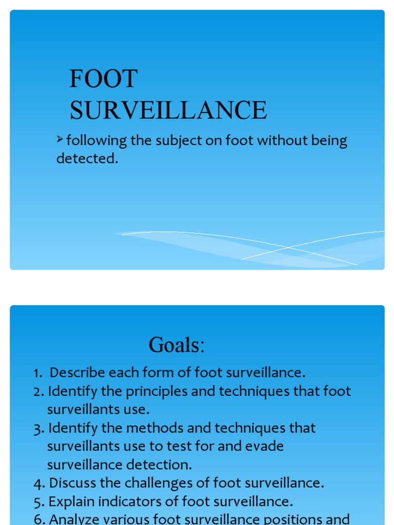 49.2. Foot Surveillance | PDF