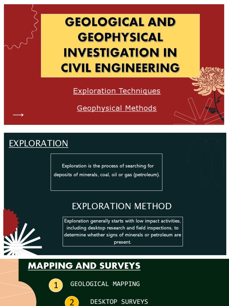 Geophysical Exploration Techniques Guide | PDF | Geophysics | Drilling