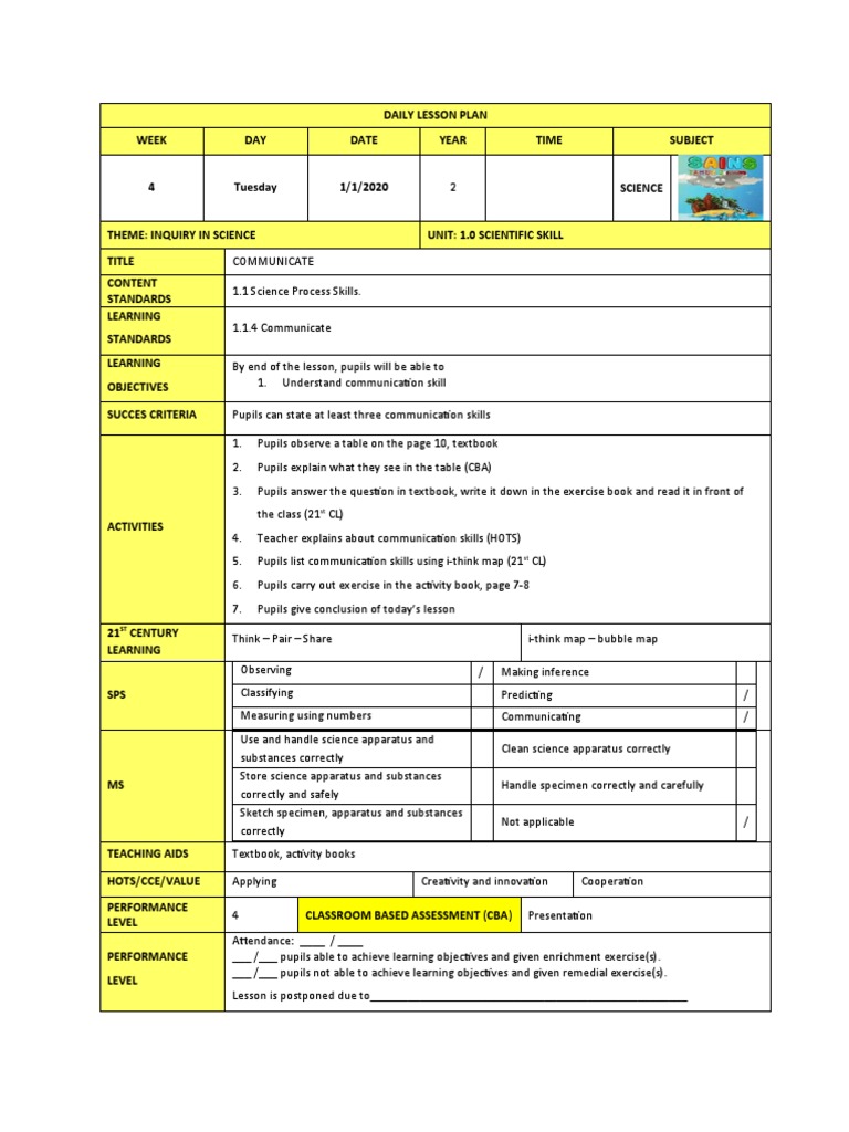 RPH4 SN T2 Eng | PDF | Science | Lesson Plan
