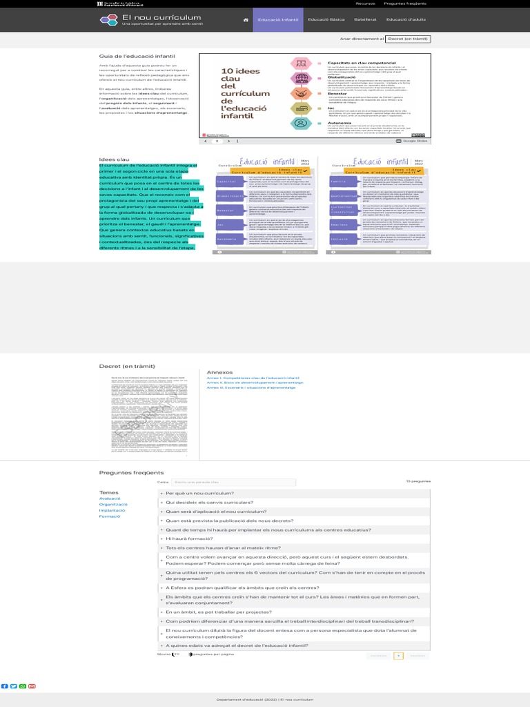 Educació Infantil - El Nou Currículum | PDF