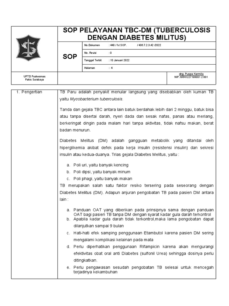 SOP TB Dengan DM | PDF | Kesehatan Holistik