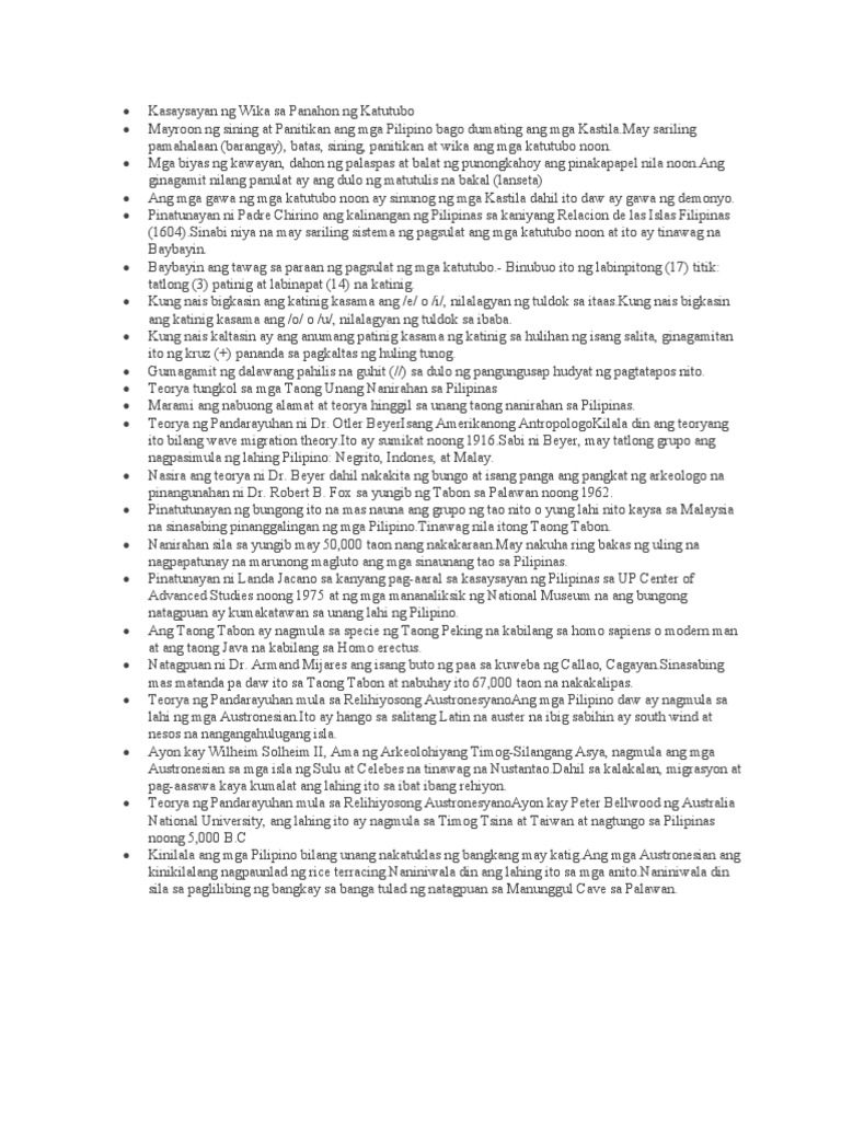 Kasaysayan NG Wika Sa Panahon NG Katutubo | PDF