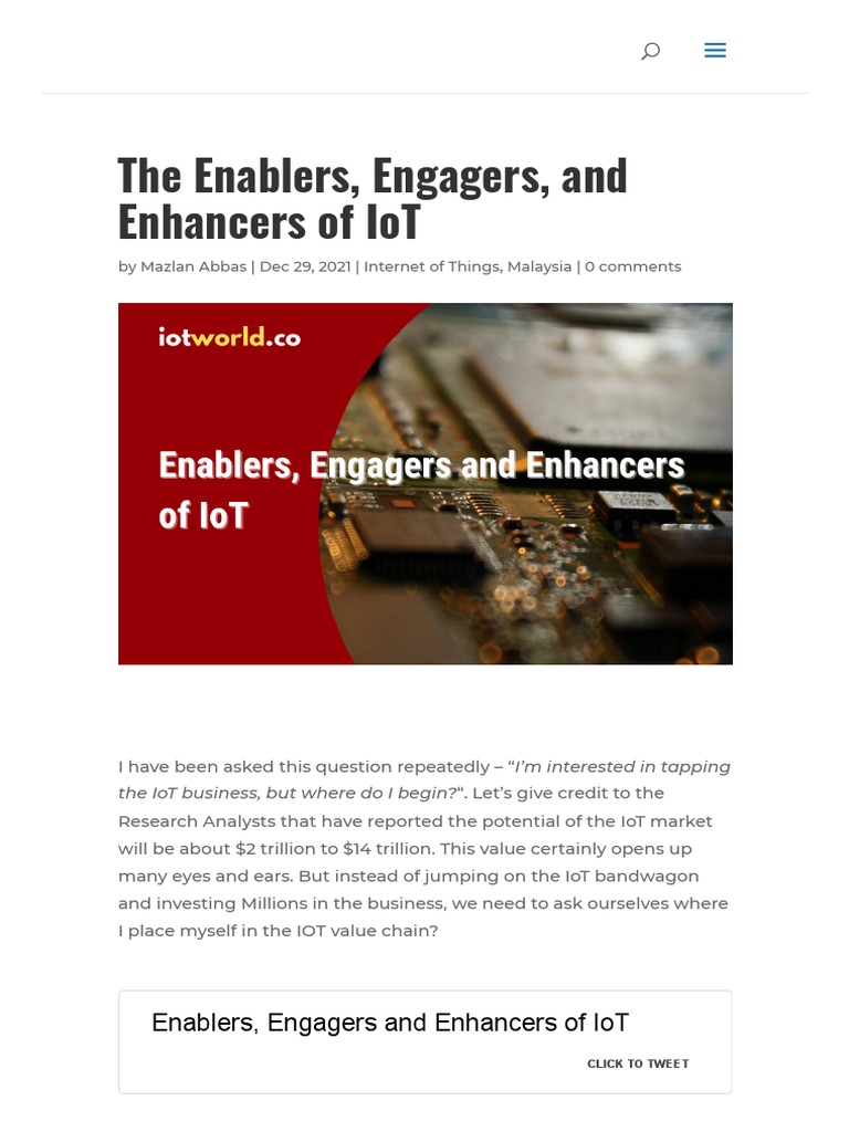 The Enablers, Engagers, and Enhancers of IoT - IoT World | PDF ...