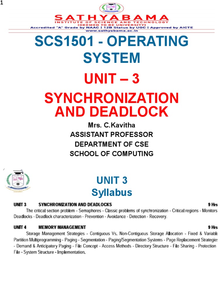 Unit 3 | PDF | Process (Computing) | Synchronization
