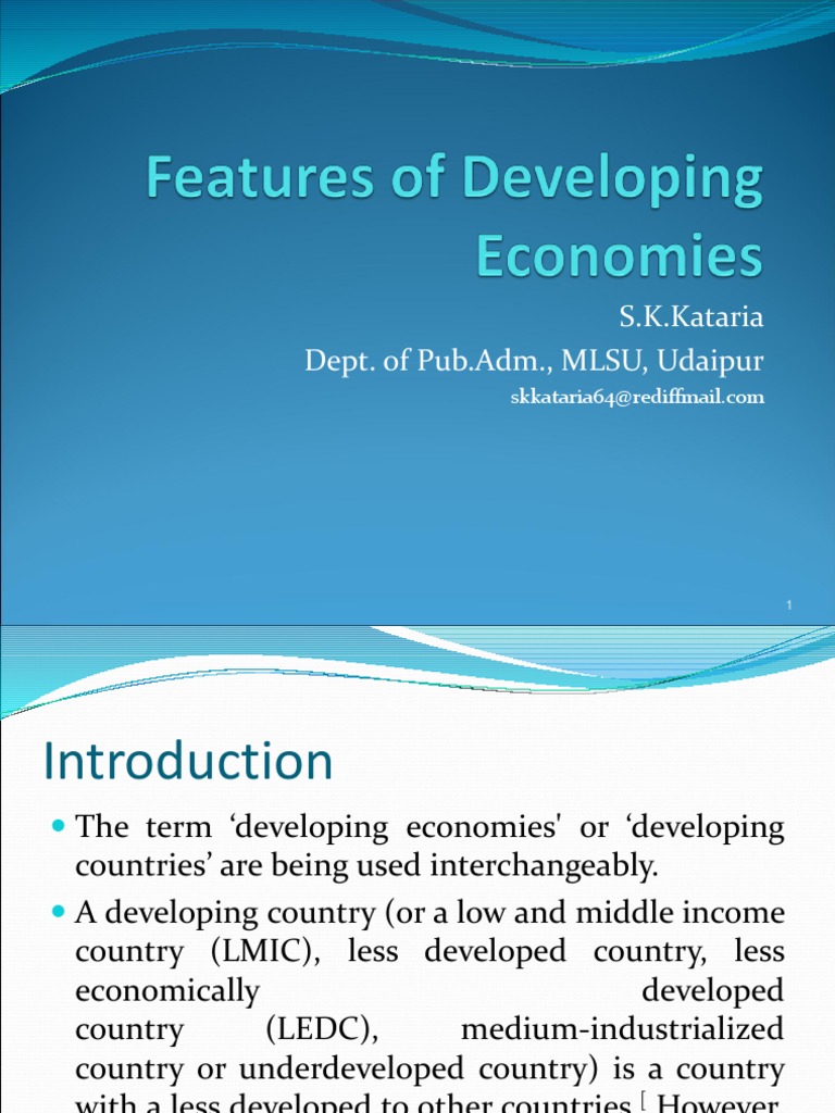 Features of Developing Economies | PDF | Economic Growth | Developing ...