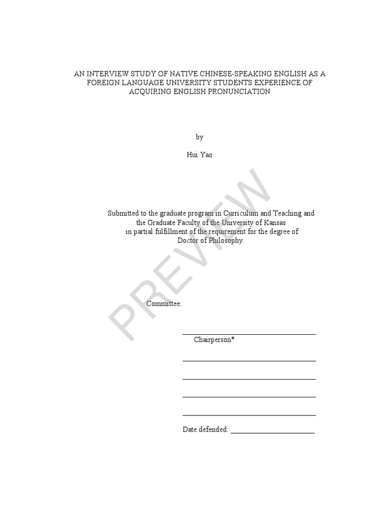 An Interview Study of Native C | PDF | English As A Second Or Foreign ...