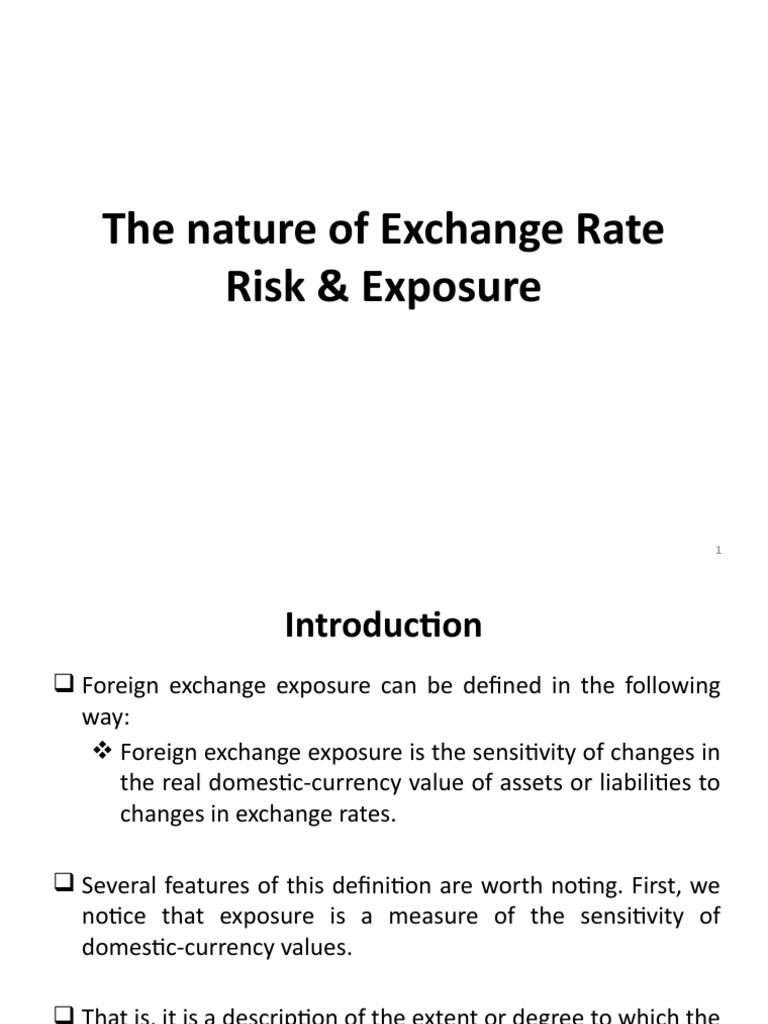 Nature of Exchange Rate Risk & Exposure | PDF | Hedge (Finance ...