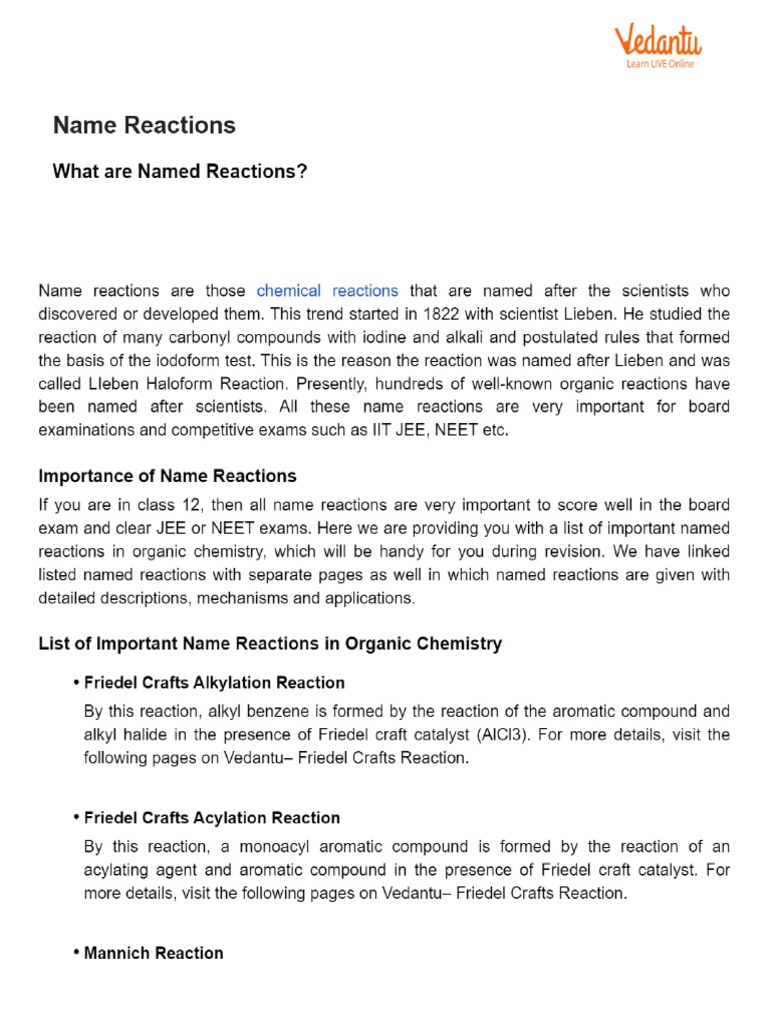 Name Reactions | PDF