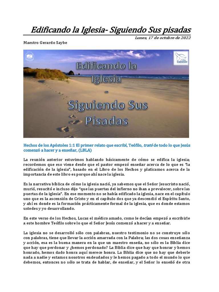 Edificando La Iglesia - Siguiendo Sus Pisadas - Doctrina Avanzada - Maestro Gerardo Saybe ...