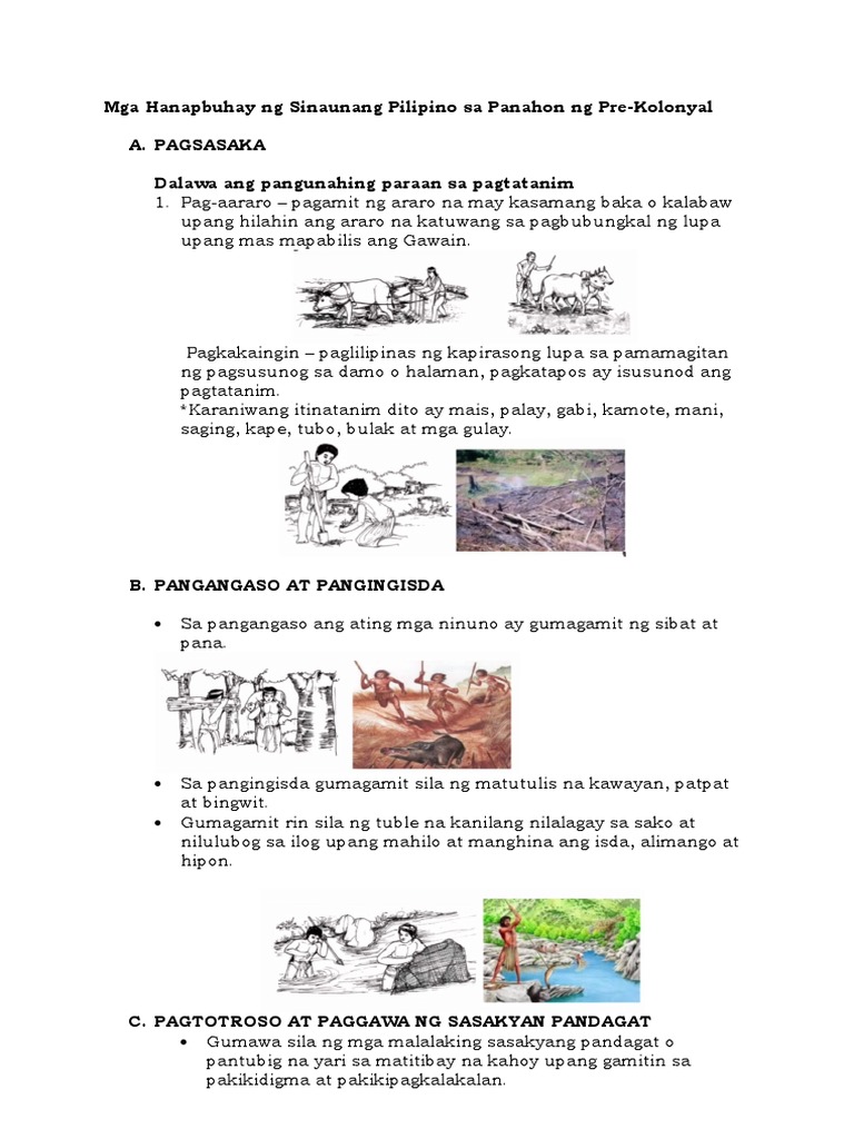 Mga Hanapbuhay NG Sinaunang Pilipino Sa Panahon NG Pre | PDF