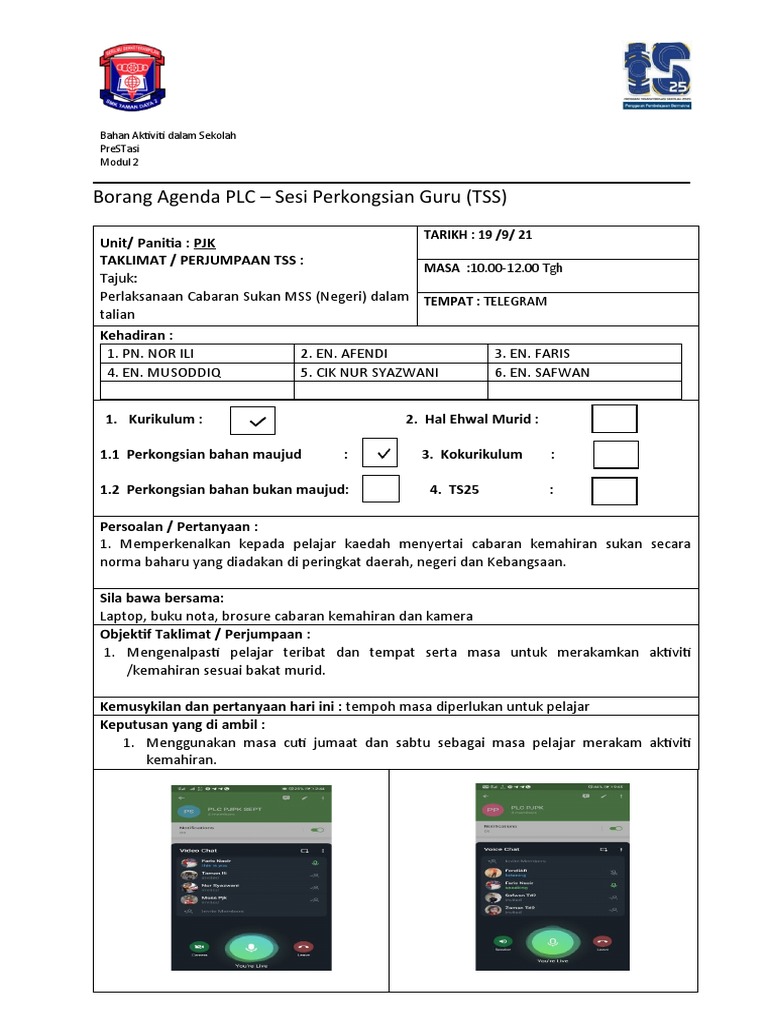 TSS PJK - Sept-Disember Faris | PDF