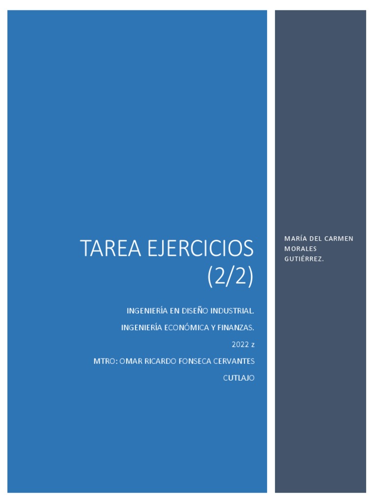 Tarea Ejercicios (2-2) | PDF | Economias