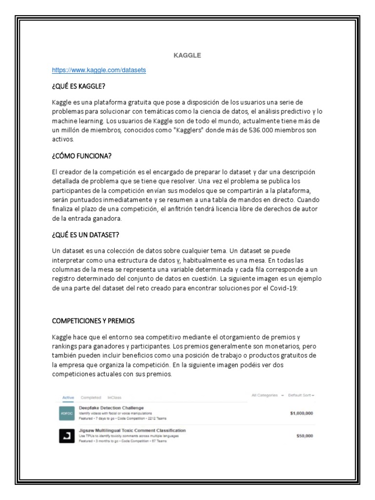 Descarga Base de Datos Kaggle | PDF
