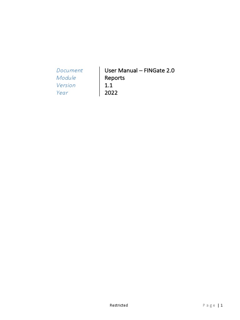 User Manual Reports FINGate Portal | PDF | Computer File | Computing