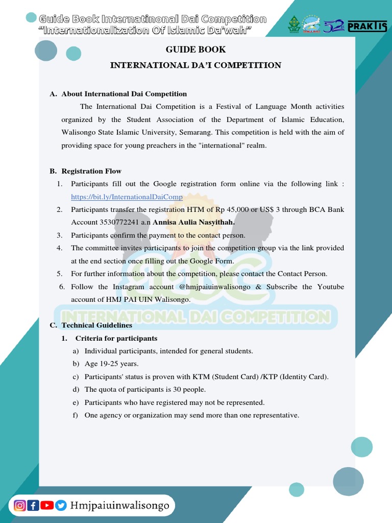 Guide Book International Da'i Competition | PDF | Communication