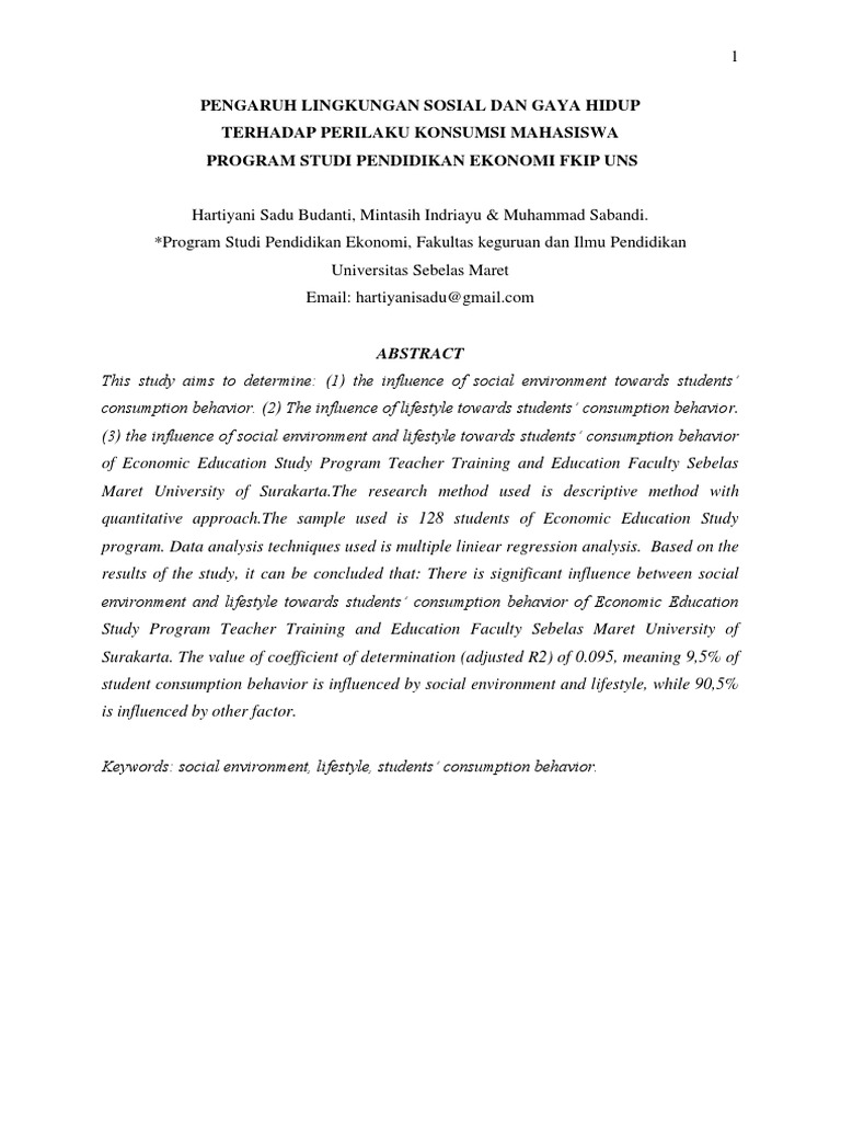 Pengaruh Lingkungan Sosial Dan Gaya Hidup | PDF