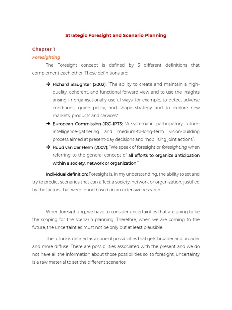 Strategic Foresight and Scenario Planning | PDF | Scenario Planning ...