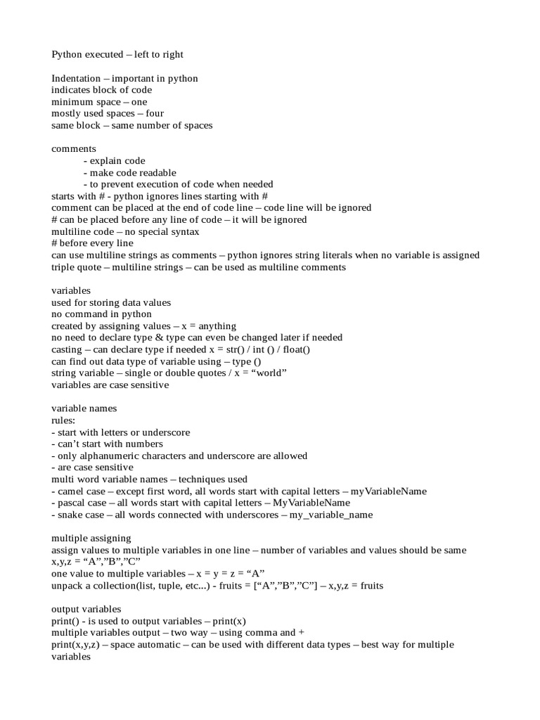 Python Notes | PDF | Boolean Data Type | Integer (Computer Science)