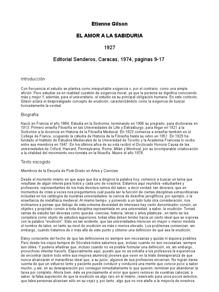 Amor A La Sabiduria Pdf Verdad Moralidad