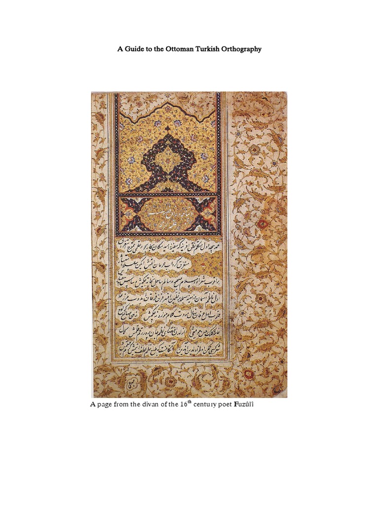 A Guide To The Ottoman Turkish Orthography | PDF | Arabic | Persian ...