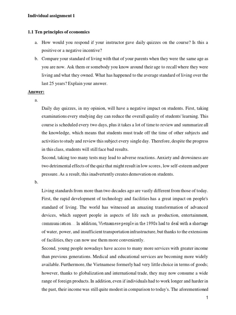 Individual Assignment 1 - ECO102 | PDF | Unemployment | Economics