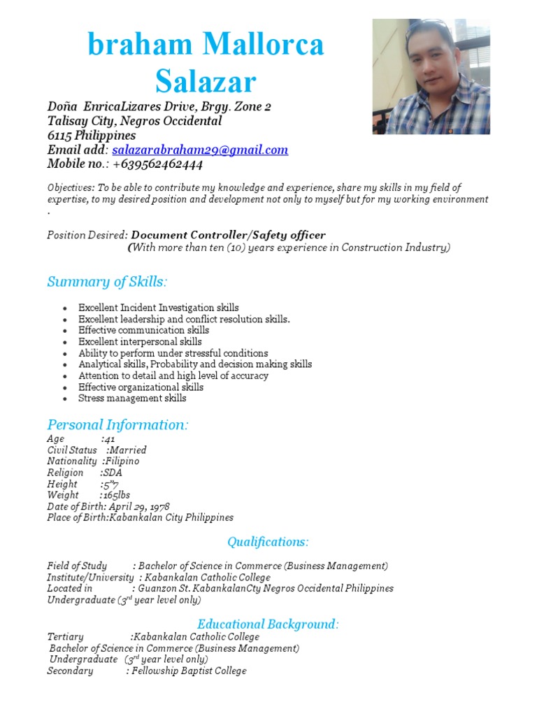 Resume Abraham Mallorca Salazar | PDF | Supervisor | Regulatory Compliance