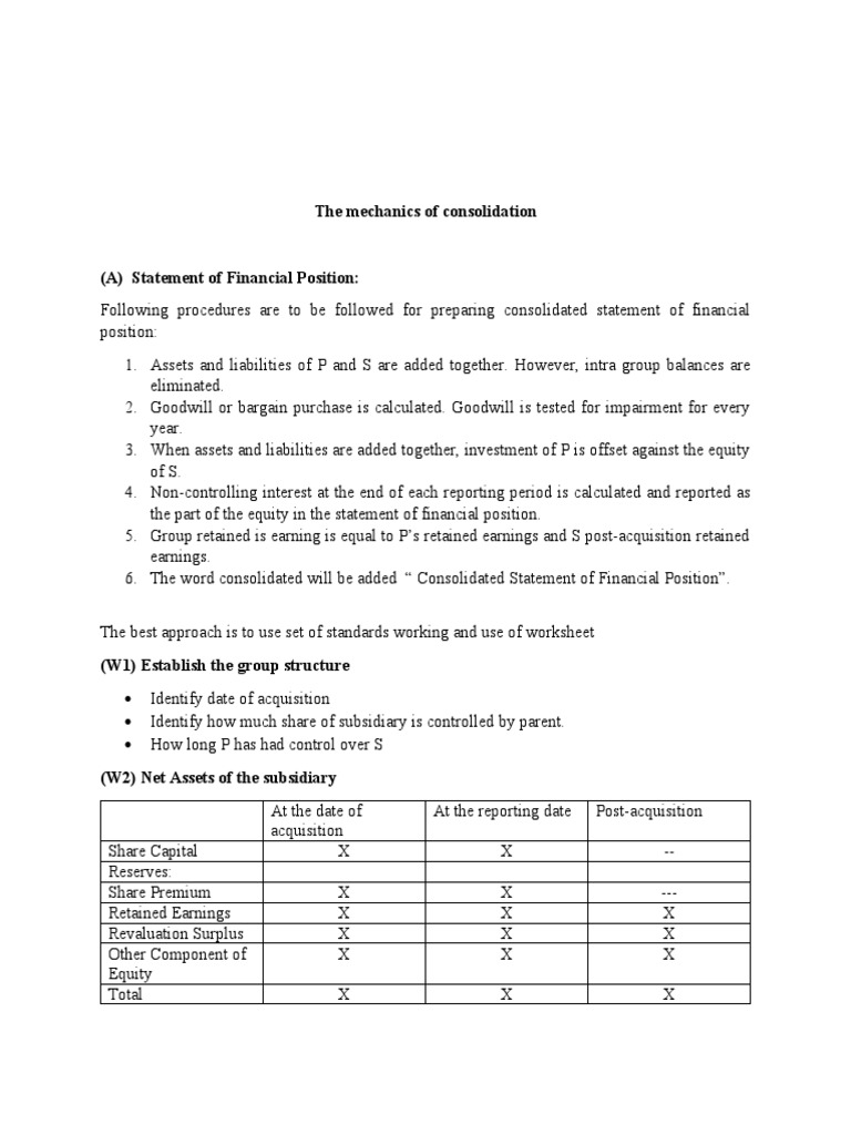 Consolidation Procedure | PDF | Goodwill (Accounting) | Equity (Finance)