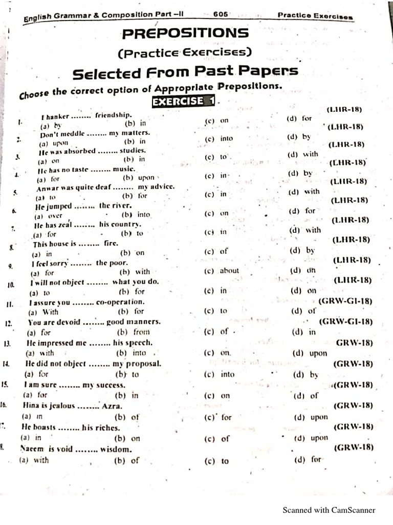 Preposition Notes | PDF