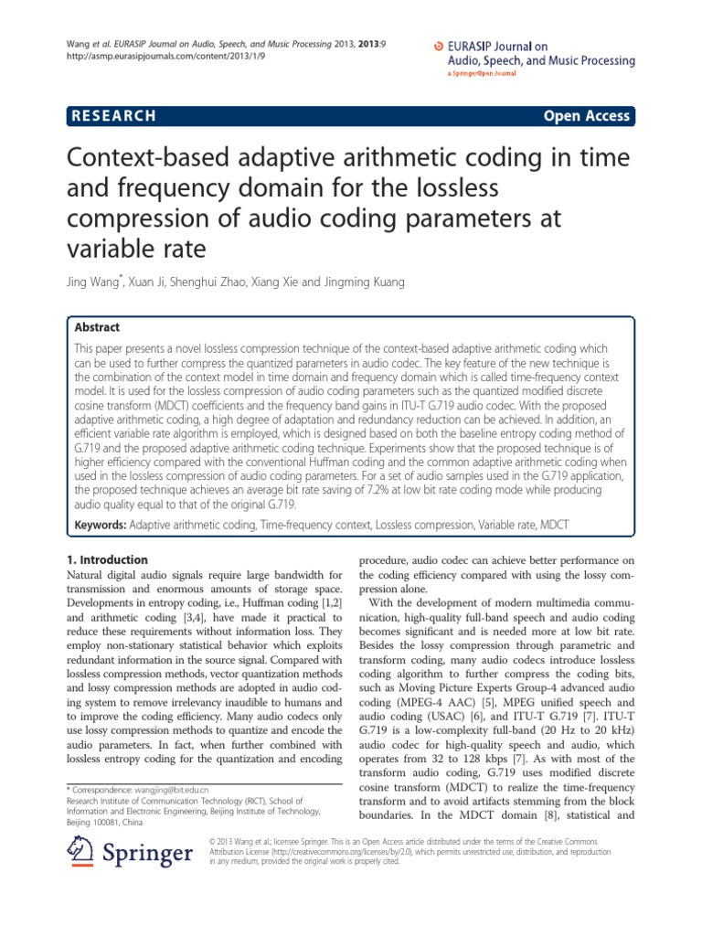 Context-Based Adaptive Arithmetic Coding | PDF | Data Compression | Applied Mathematics
